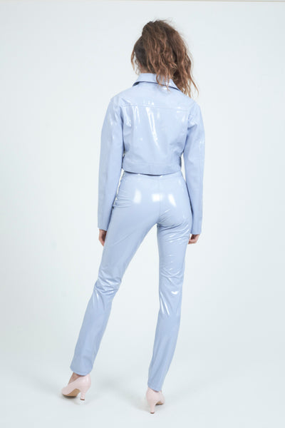 The Pale Blue PVC Trucker Jacket – L.A. Roxx