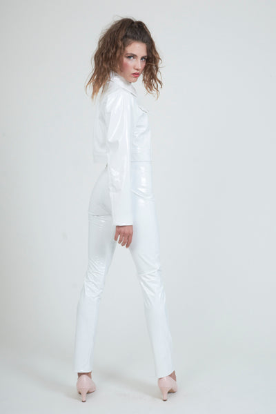 The White PVC Trucker Jacket – L.A. Roxx