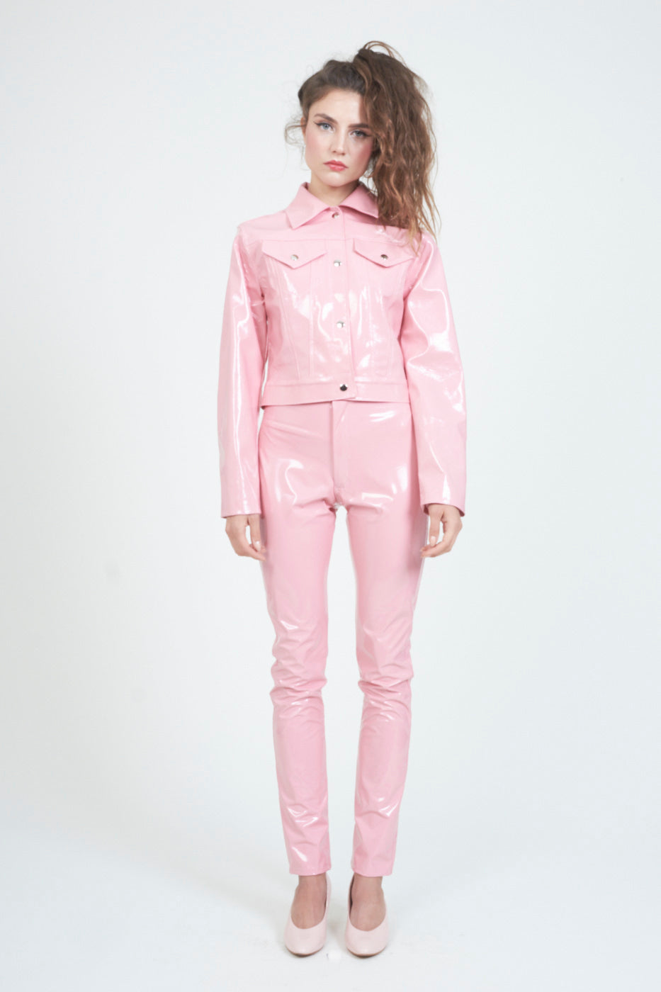 The Pink PVC Trucker Jacket – L.A. Roxx