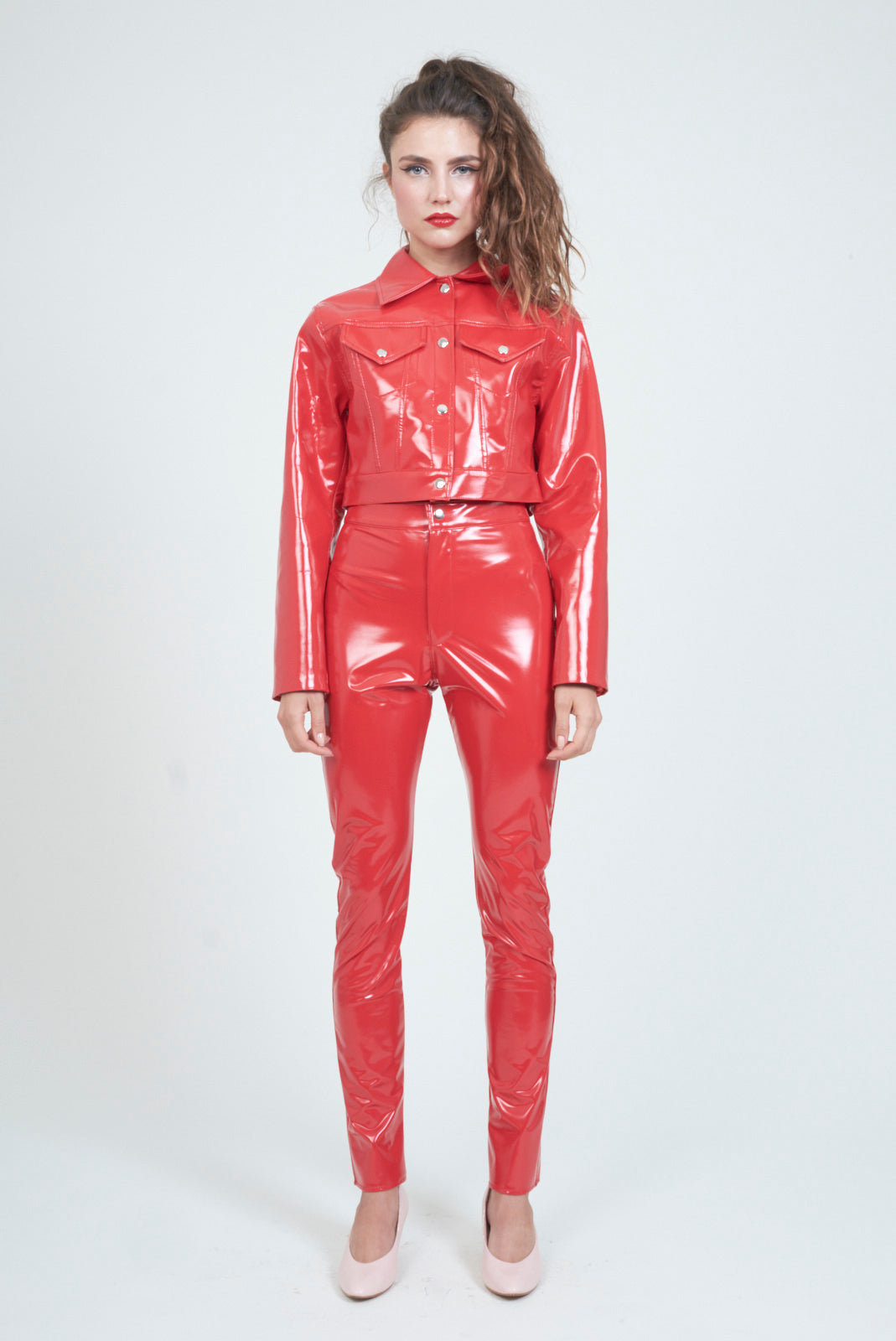 The Red PVC Trucker Jacket – L.A. Roxx